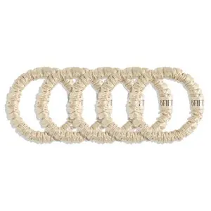 6FIFTYTWO® Set Of Five Silk Slim Scrunchies - Gold/yellow