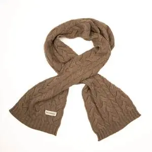 BEL CASHMERE Cashmere Cable Scarf Organic - Brown