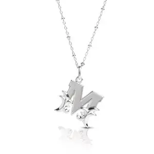 KASUN LONDON Solid M Initial Pendant Necklace - Silver