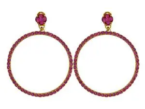 VICKISARGE Large Clip-on Hoop Earrings - Pink
