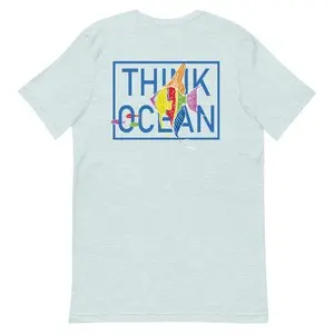 ANCHOR & CREW Think Ocean Fish Fluorescence Embroidered T-shirt - Blue