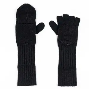 BEL CASHMERE Long Cashmere Mittens - Black