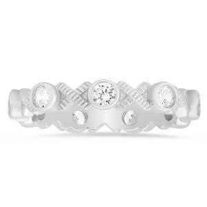 KYLIE HARPER Sterling Diamond-cut Xo Eternity Band Ring - Silver