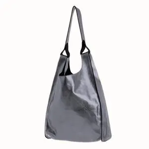 JUAN-JO Metallic Leather Shoulder Bag - Grey