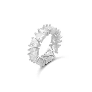 SHYMI Heart Prong-set Eternity Band - Silver