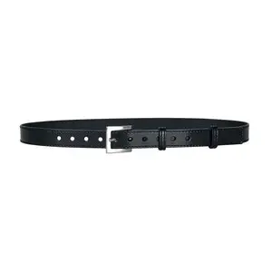 HAUTE CUIR Lila Skinny Leather Belt - Black