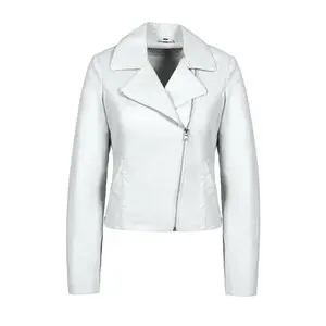 White Asymmetrical Leather Jackets