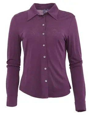 LORDS OF HARLECH Merino Wool Jersey Shirt - Purple