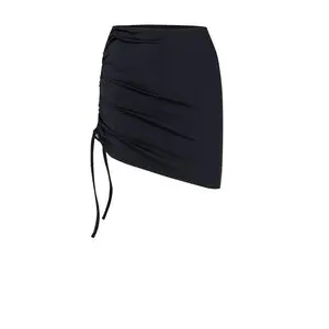 PCFG Adjustable Hem Drawstring Mini Skirt - Black