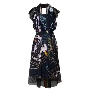 ARTISTA Name Bath Berry Printed Midi Dress - Black