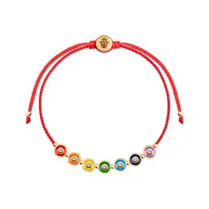 KARMA AND LUCK Gold Plated Chakra Enamel Bracelet - Red