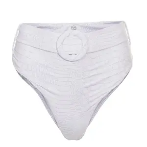 NOA COLLECTIVE Cindy Snakeskin Bikini Bottom - White