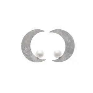 SILVER MOON Pearl Sterling Earrings