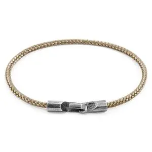 ANCHOR & CREW Sand Talbot Silver & Rope Bracelet - Brown
