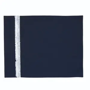 KM HOME COLLECTION Silver Sequins Linen Placemat Set Of 2 - Gray