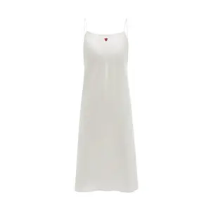 Not Just Pajama Little Heart Silk Slip Dress - White