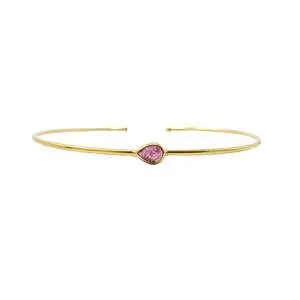 HARFI Gold Plated Ruby Bangle - Gold/yellow