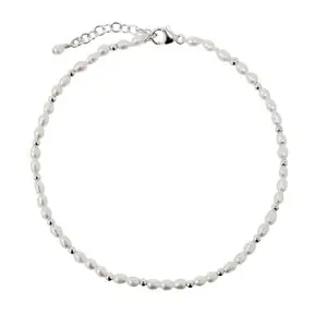 KIRI & BELLE Lexi Beaded Seed Pearl Sterling Anklet