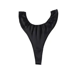 SOFT STROKES SILK Set Of Two Pure Mulberry Silk T-string Pantie - Black