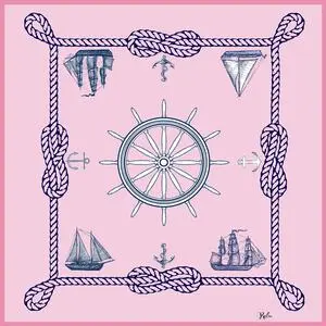 RALUFINEART Silk Neckerchief Nautical Chic - Pink
