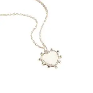POSH TOTTY DESIGNS Sterling Beaded Heart Charm Necklace - Silver
