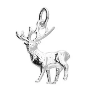 KAIZARIN Celtic Stag Zodiac Pendant Necklace - Silver