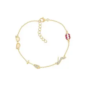 DIAMONBLISS Marilyn Monroe Motif Station Bracelet - Gold