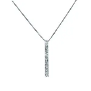 EDGE ONLY Sterling Rugged Bar Pendant Necklace - Silver