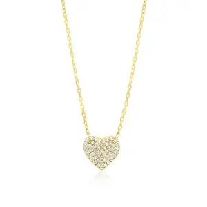 SHYMI Mini Pave Heart Necklace - Gold