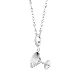 LILY CHARMED Sterling Cocktail Glass Charm Necklace - Silver
