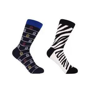 PEPER HAROW - MADE IN ENGLAND Christmas Tree & Zebra Socks Bundle - Black