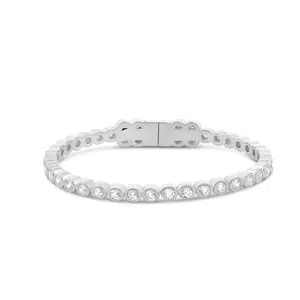 SHYMI Round Bezel Open Bangle - Silver