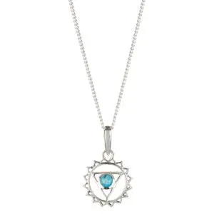 CHARLOTTE'S WEB JEWELLERY Sterling Turquoise Throat Chakra Necklace - Silver