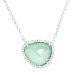KAMARIA Silver Marina Lab-created Gemstone Necklace - Silver/green