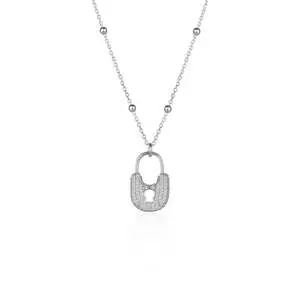 SPERO LONDON Lock Pendant Necklace - Silver