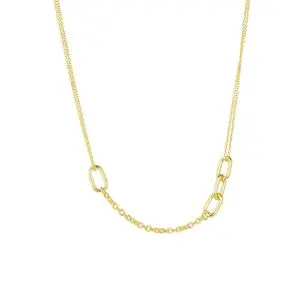 SPERO LONDON Sterling Silver Chain & Link Necklace - Gold