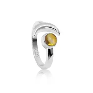 THE JEWELLERY STORE LONDON Adjustable November Joy Birthstone Ring With Citrine In Sterling - Silver