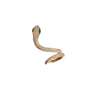 THE LINK BETWEEN The Link Between Serpent Ear Climber In Yellow Gold With Pavé Details