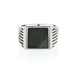 CHARLOTTE'S WEB JEWELLERY Sacred Universe Silver Signet Ring - Black/silver
