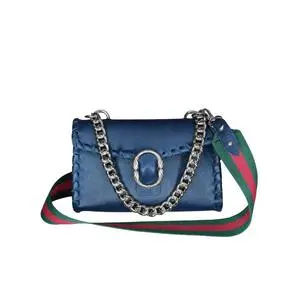 RUJ HERITAGE Saffiano Calfskin Mini Shoulder Bag - Blue