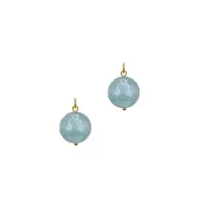 JAREDJAMIN Faceted Aquamarine 18k Gold Plated Earring Charms - Blue