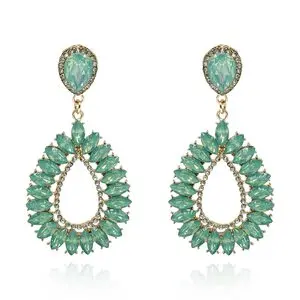 MICHAEL NASH JEWELRY Lorenza Aqua Navette Crystal Drop Earrings - Blue