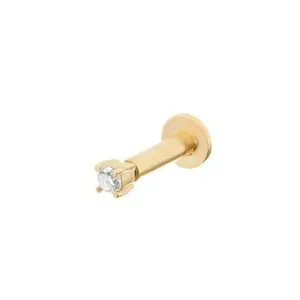 ZOHREH 9k Diamond Solitaire Flat Back Stud - Gold
