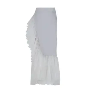 HELENE GALWAS Bertare Tulle Flounce Wrap Skirt - Grey/silver