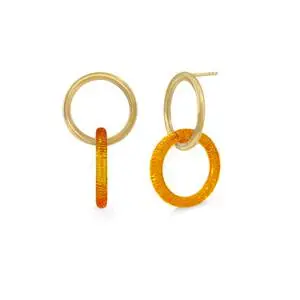 GOLD & HONEY Gold And Yellow Double Drop Earrings - Gold/yellow