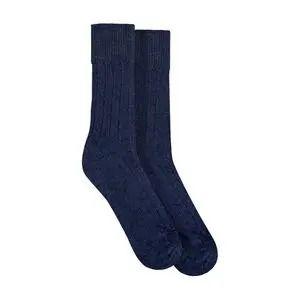 PAUL JAMES KNITWEAR Alpaca Kenilworth Lounge Socks - Blue