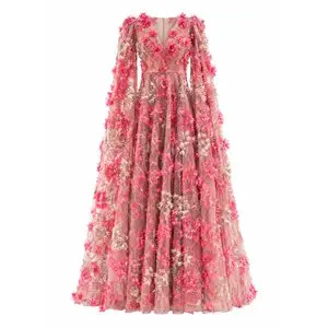 MATSOUR'I Hortensia Maxi Dress With Detachable Sleeves - Orange