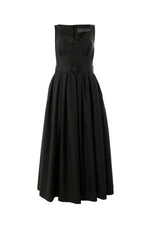 EXQUISE Fit-and-flare Midi Dress - Grey