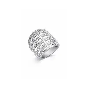 GOLD & HONEY Diamond Cut Crossover Ring - Silver