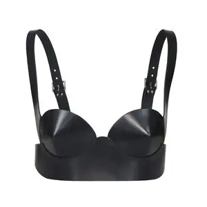 HAUTE CUIR Desie Leather Bustier - Black